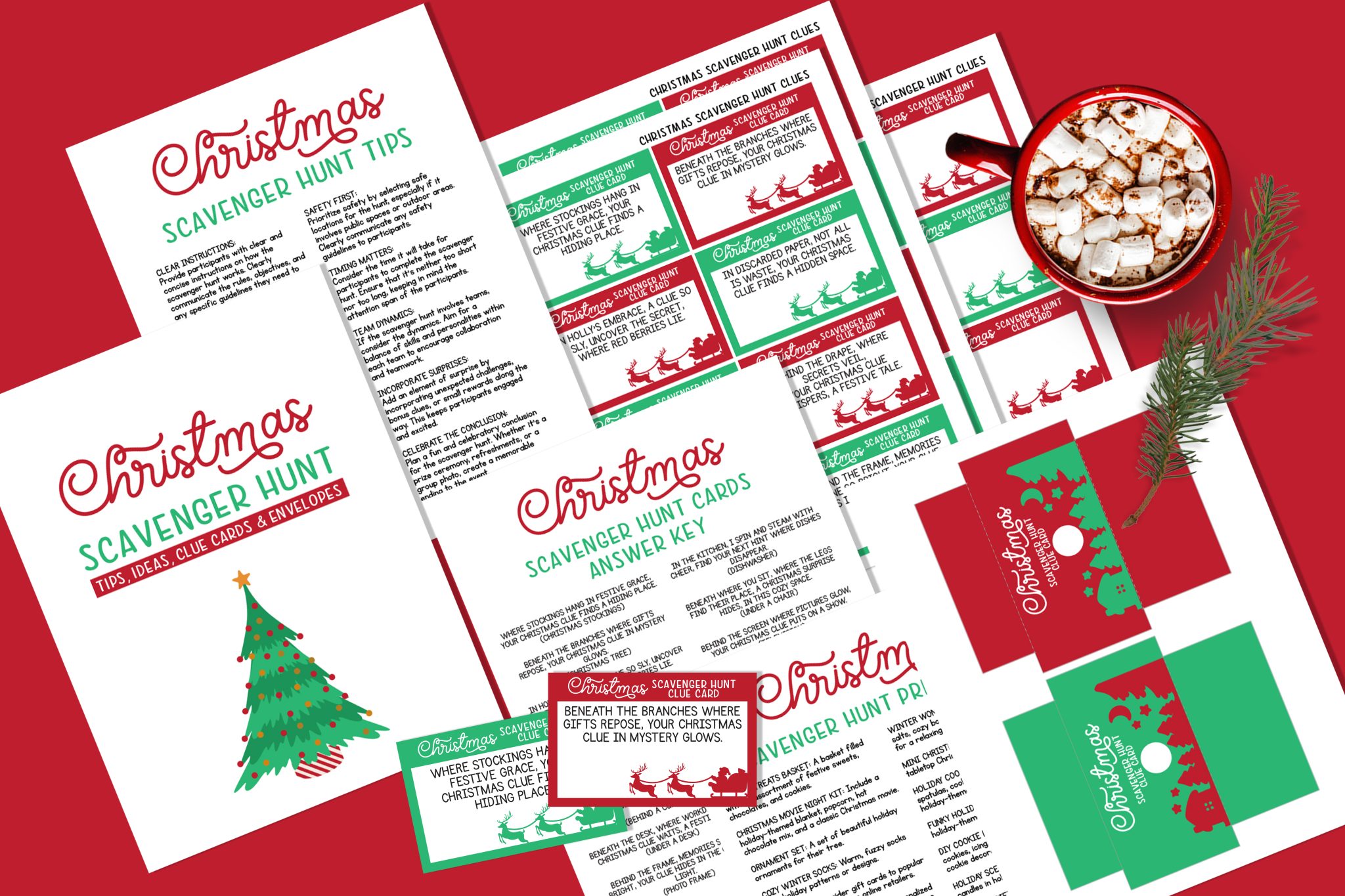 Free Printable Christmas Scavenger Hunt Clues - Overstuffed Life