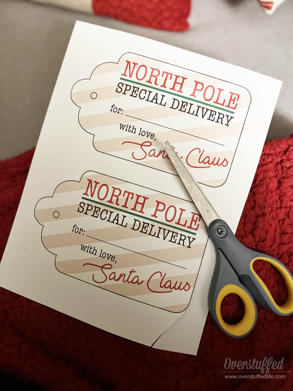 North Pole Delivery: Free Printable Santa Gift Tags - Overstuffed Life